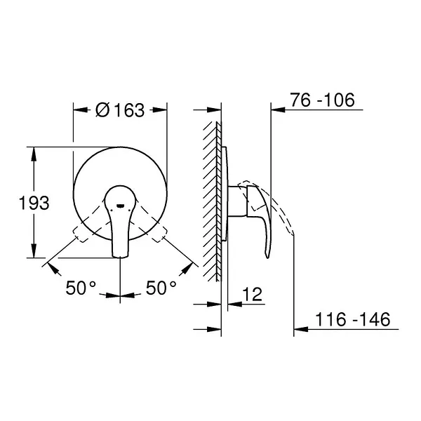 Grohe EUROSMART 19451002 كروم