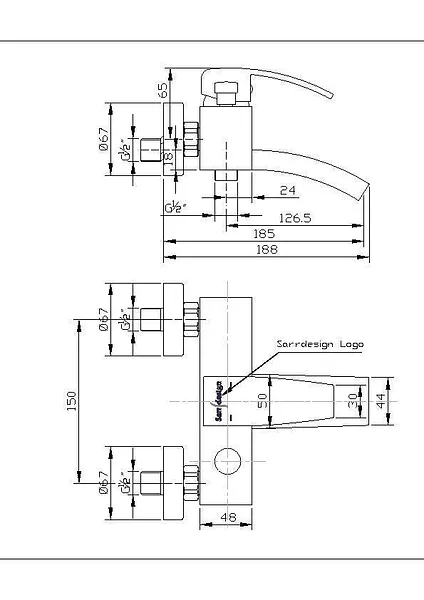 خلاط بانيو Sarr Design Lucerne SD1081-CP كروم