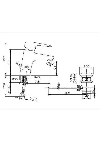 خلاط حوض وسط Sarr Design Segura SD1030-D-CP كروم